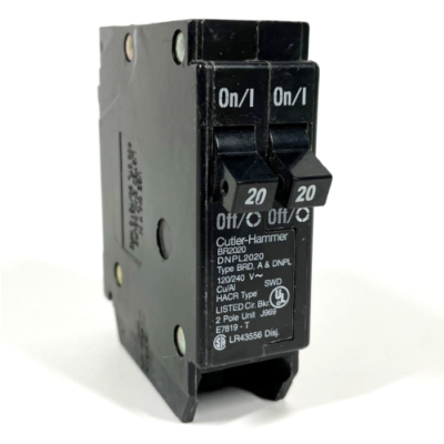 Cutler Hammer BR2020 TWIN 1-Pole 20 Amp Molded Case Circuit Breaker