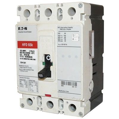Cutler Hammer HFD3100 3-Pole 100 Amp Molded Case Circuit Breaker
